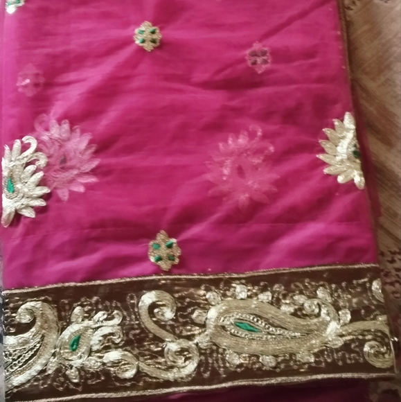 Sarees | Rani Pink Net Saree | Poshmark